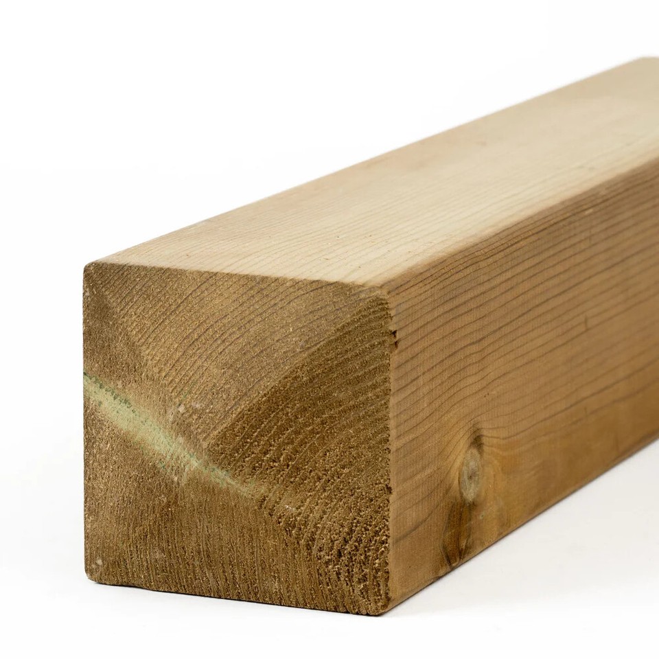 Treated Timber Wooden Fence Posts Smooth Softwood Planed Garden Redwood ...