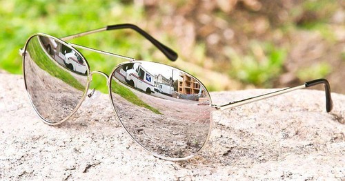 Large Silver Mirror Aviators Trendy Hipster Big Top Rock N Roll ...