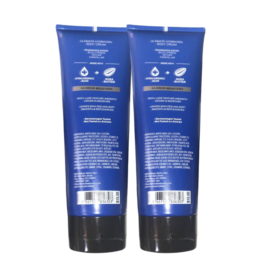 Bath & Body Works Ocean Ultimate Hydration Body Cream for Men 8oz – 2 ...