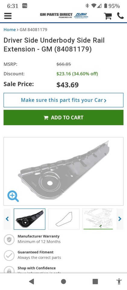 GM OEM Floor-Rear Body-End Extn Left 84081179 | eBay