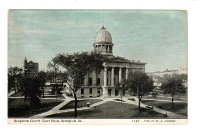 IL - SPRINGFIELD ILLINOIS Postcard SANGAMON COUNTY COURTHOUSE COURT ...