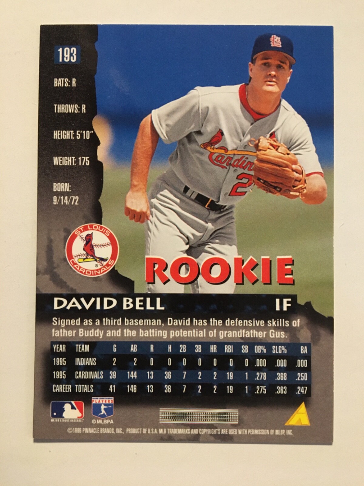 1996 Pinnacle - #193 David Bell for sale online | eBay
