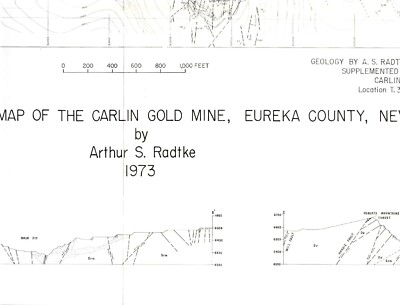 USGS Geologic Map: Carlin Gold Mine, Eureka County, Nevada | eBay