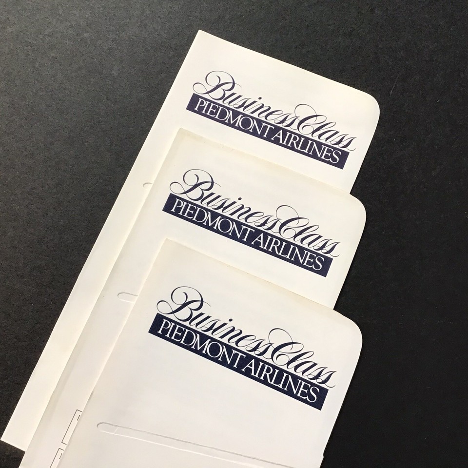 Piedmont Airlines Set/3 Business Class Ticket Jackets - NOS Ticket ...