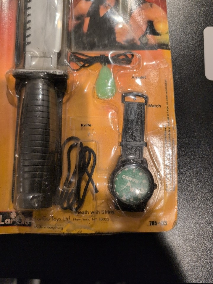 EXTREMELY RARE Rambo Survival Knife Toy LarGo Toy Company 1985 amulet ...