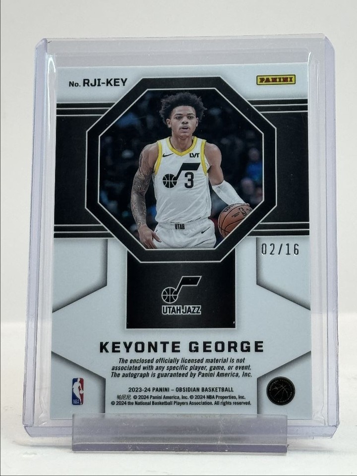 KEYONTE GEORGE 2023-24 OBSIDIAN RPA ROOKIE PATCH BLUE FLOOD RC AUTO /16 ...