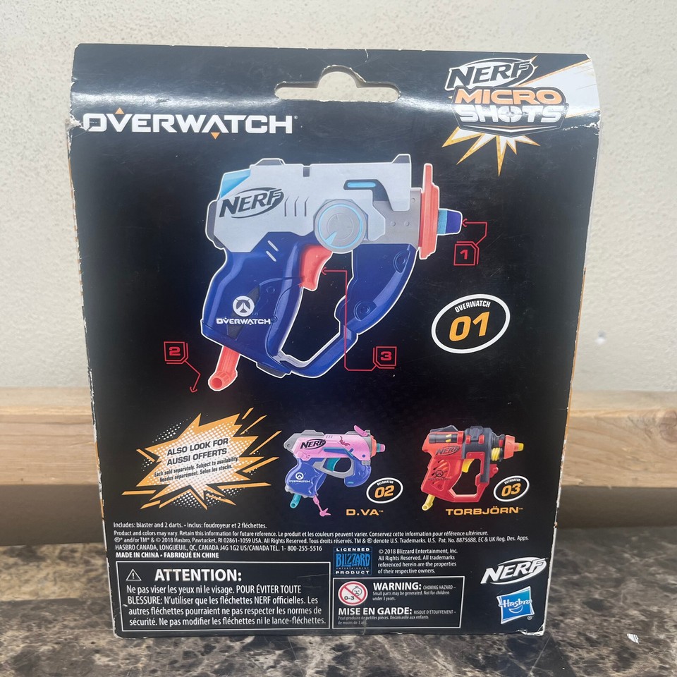 Nerf Micro Shots Overwatch Tracer Single Shot Blaster Toy Gun Hasbro ...