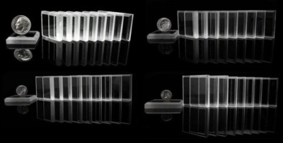 ACRYLIC GEM STANDS BASES Clear Square Mineral Mounting Displays w ...