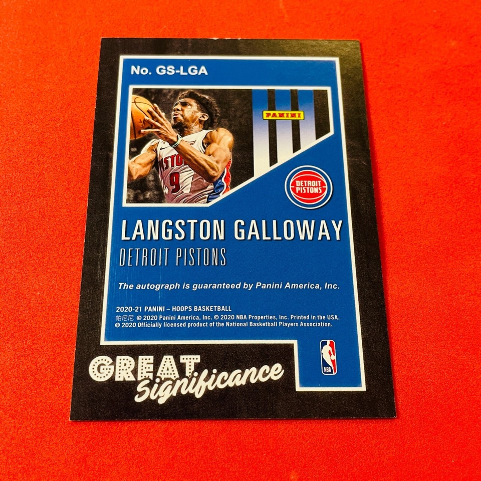 Langston Galloway .. AUTOGRAPH .. Detroit Pistons .. 2020-21 NBA Hoops ...