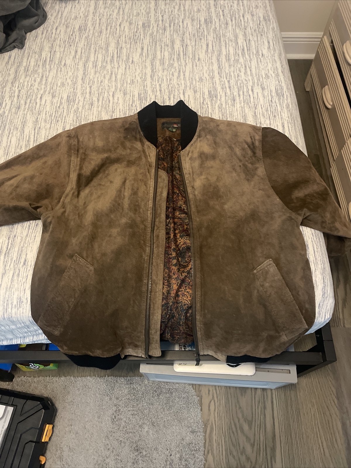 Vintage Outback Red Leather Bomber Jacket Medium Brown - Gem