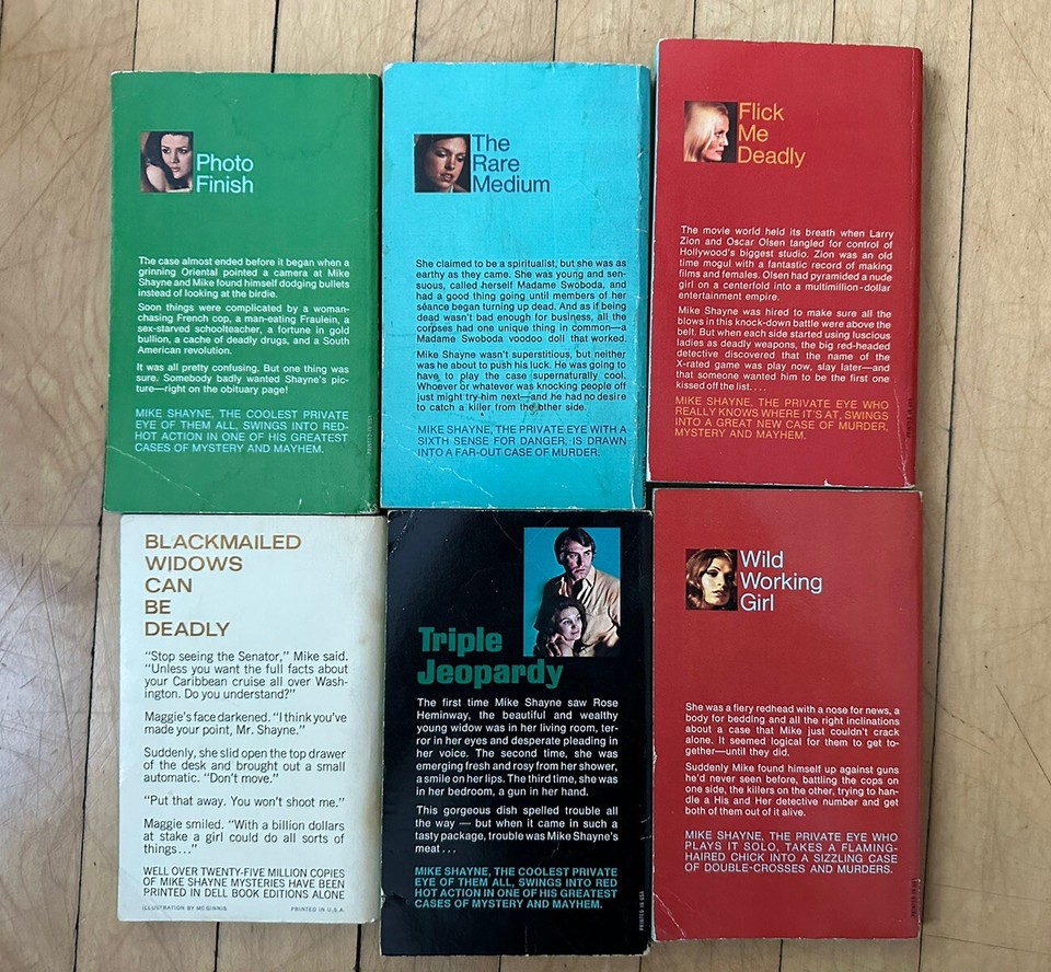 Lot of 6 Mike Shayne Vintage Brett Halliday Paperback Mystery Private ...