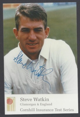 AOP Cornhill Test Cricket Series signed card Series E STEVE WATKIN ...