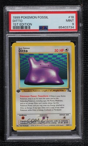 1999 Pokemon Fossil 1st Edition Ditto #18 PSA 9 MINT | eBay