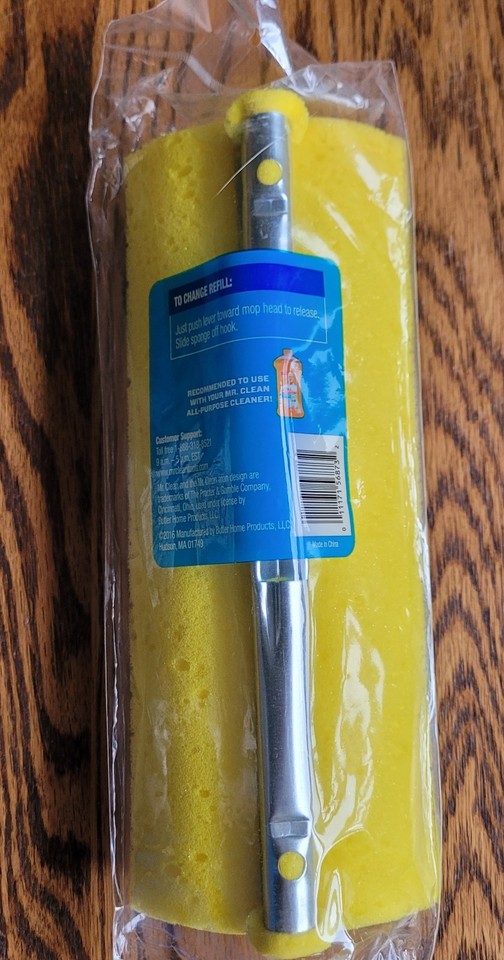 MR. CLEAN Roller Mop Replacement Refill Head Yellow Absorbent Sponge ...