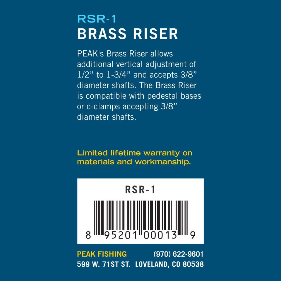 PEAK BRASS RISER - For Fly Tying Pedestal & C-Clamp Vise with 3/8 ...