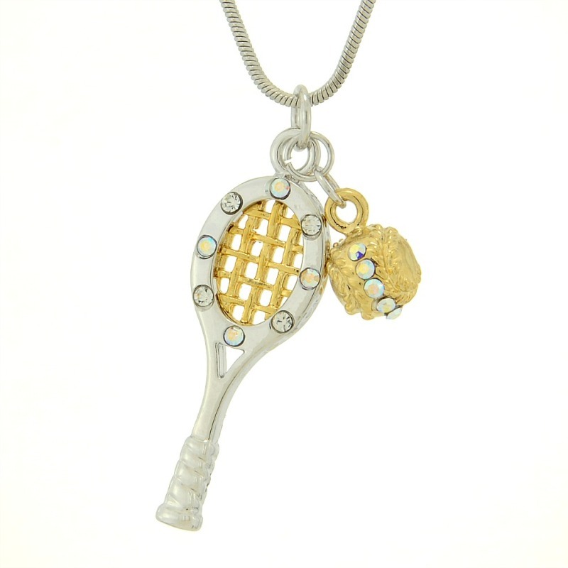 Tennis Racket Ball GP Racquet Made With Swarovski Crystal Pendant ...