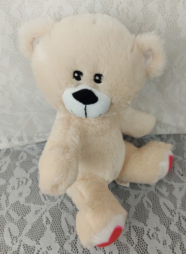 Progressive Plush Teddy Bear Red Hearts Cream Tan 10" Stuffed Animal ...
