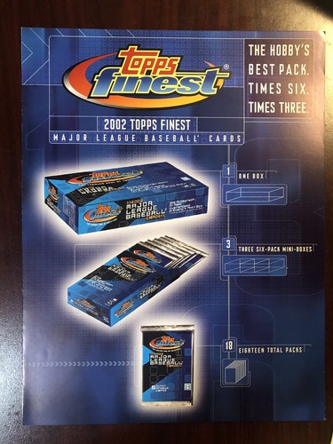 2002 TOPPS FINEST MLB SELL SHEET PROMO AD RANDY JOHNSON ALBERT PUJOLS ...
