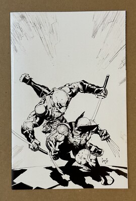 Deadpool/Wolverine #1 Greg Capullo Ratio Virgin 2nd Printing 1:25 B & W ...