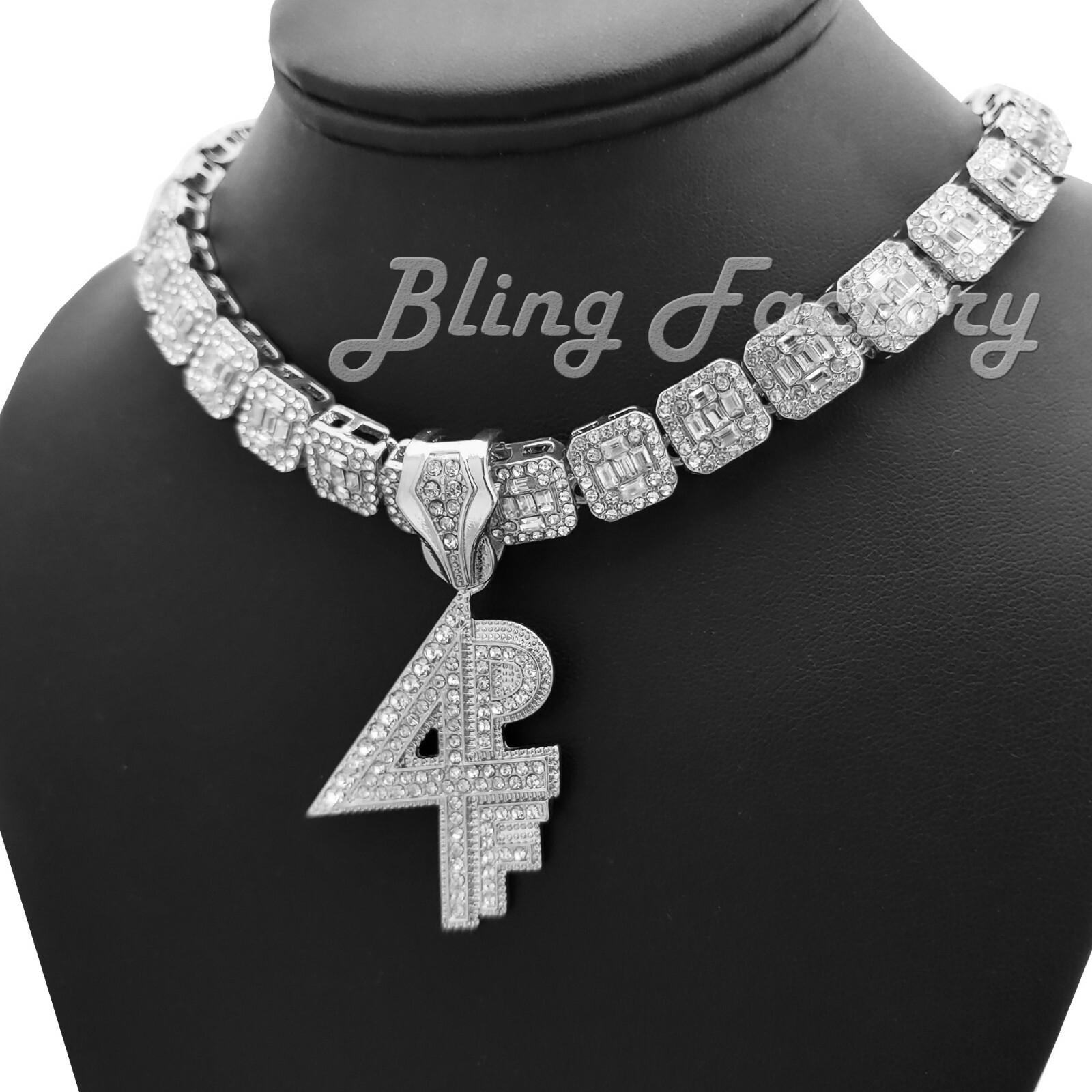 Silver Plated Alloy Lil Baby 4PF Cubic Zirconia Pendant & Iced Chain ...