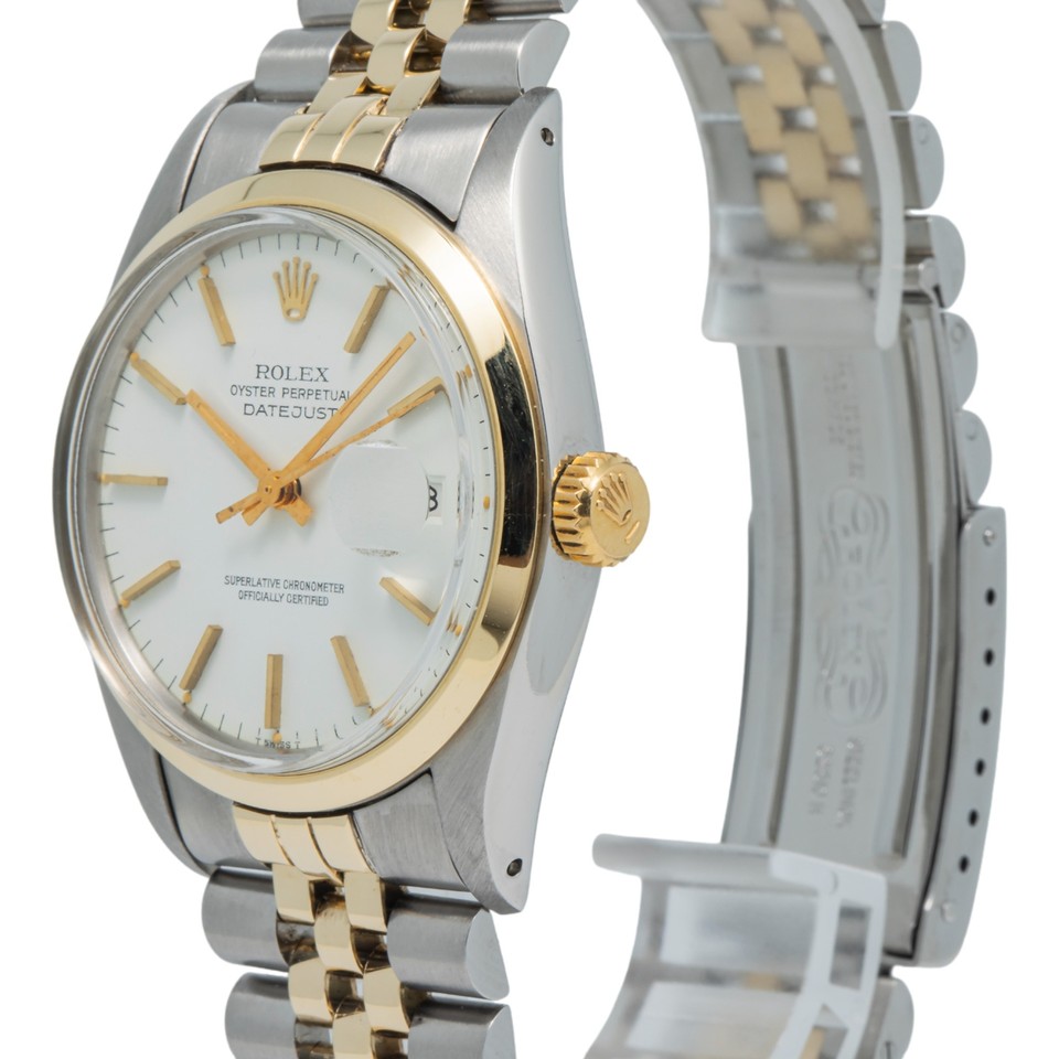 Rolex Datejust 16003 18K Yellow Gold Two Tone Jubilee White Matt Dial ...