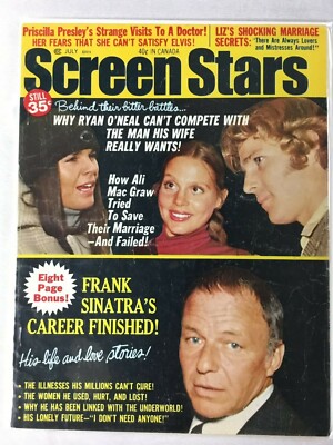 screen stars magazine: priscilla presley, liz, frank sinatra, jul, 1971 ...