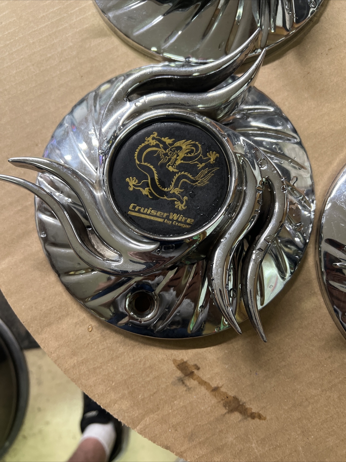 Set Of Four (4) Vintage Wire Wheel Center Caps For Crusier Wire Wheels ...