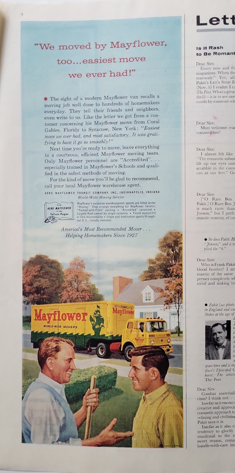 1960 Mayflower warehouses movers Moving Van truck vintage color ad | eBay