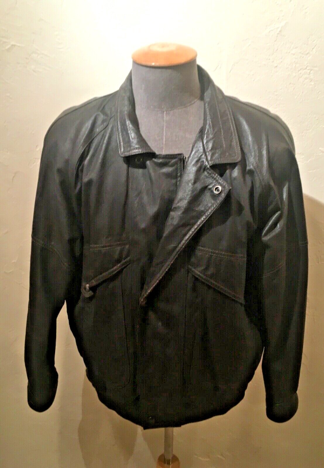 Adler brown leather bomber jacket L (#6385) - Gem