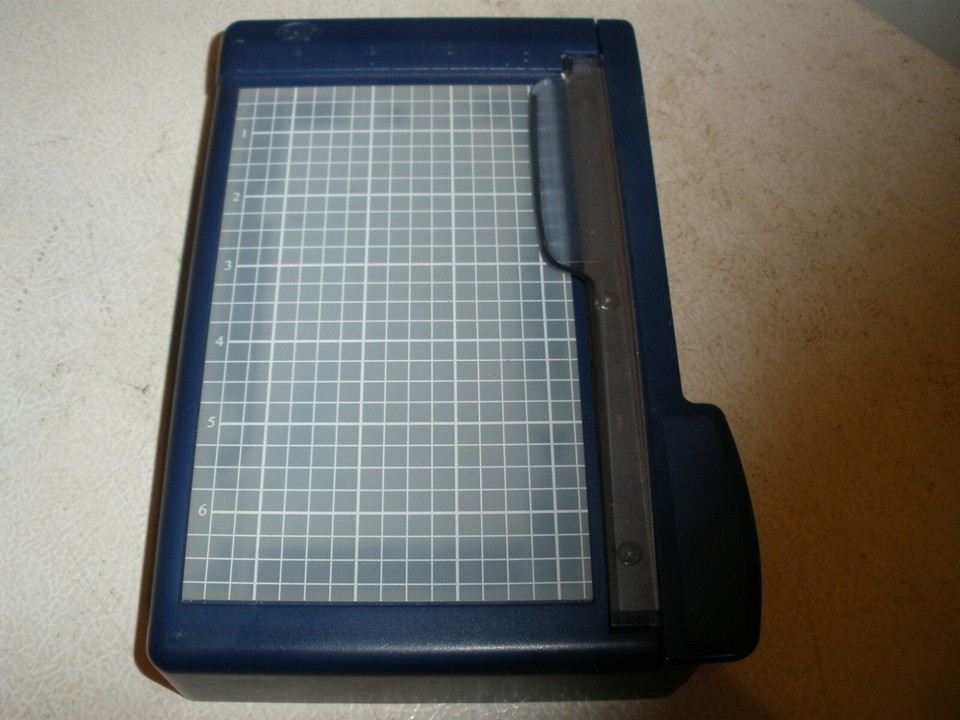 Creative Memories Personal Trimmer Paper Cutter Blue Swing Arm Drawer ...