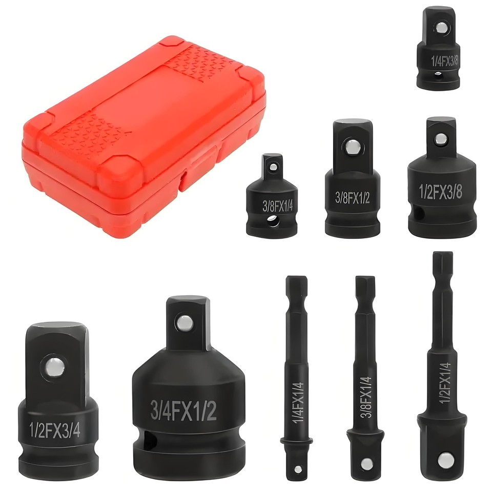 9pcs Impact Socket Adapter & Reducer Set for 1/4" 3/8" 1/2" Impact ...