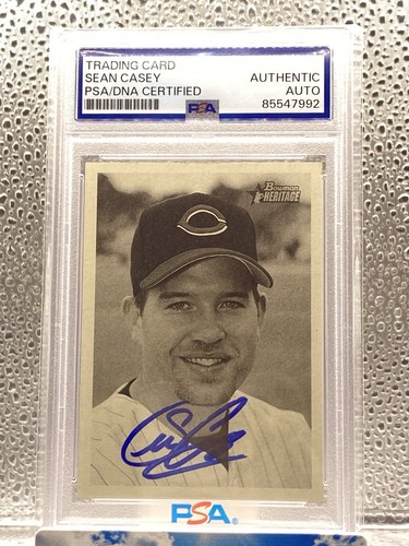 Sean Casey Hand Auto 2001 Topps Bowman Heritage Baseball Cincinnati ...