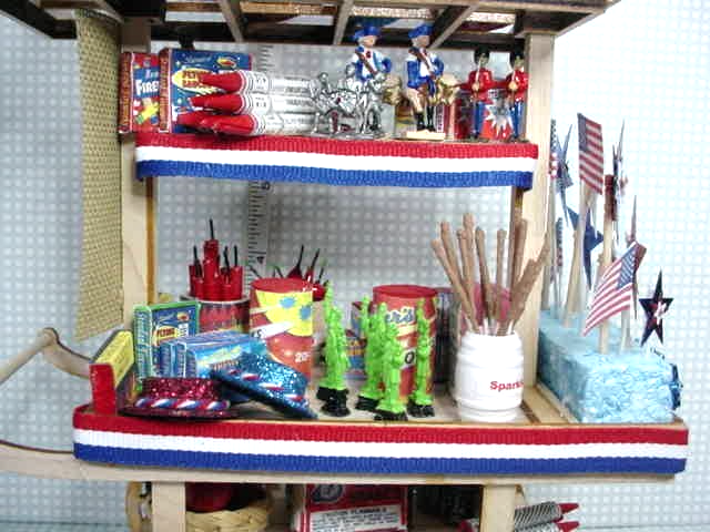 Miniature Peddler's Push Cart - 4th of July Fireworks Display ...