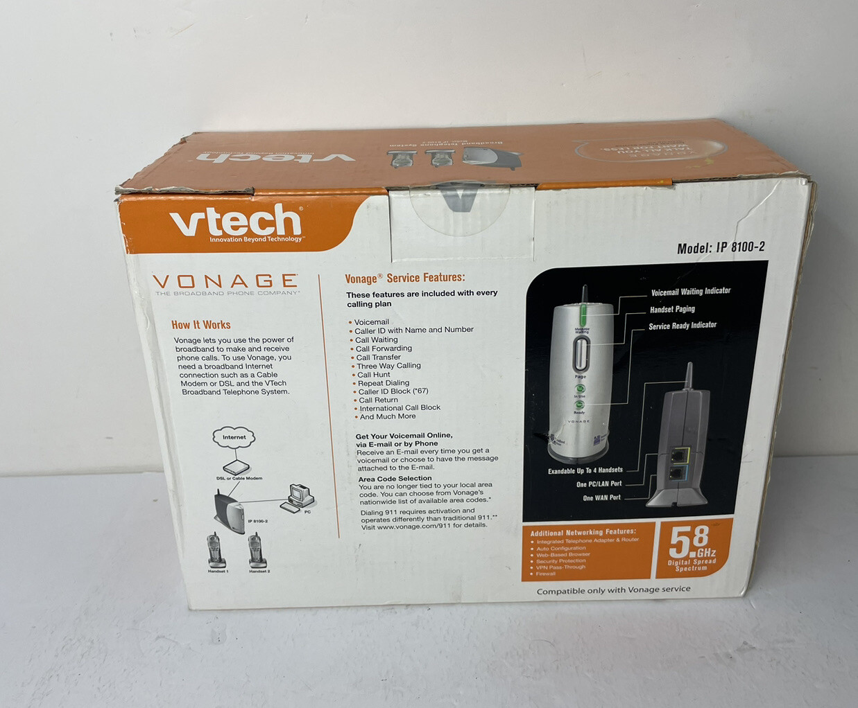 VTech+IP8100-2+5.8+GHz+Dual+Handsets+Single+Line+Cordless+Phone for ...