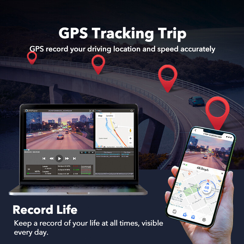 REDTIGER 4K Front Dash Cam WiFi Single Dash Camera Parking Mode for ...