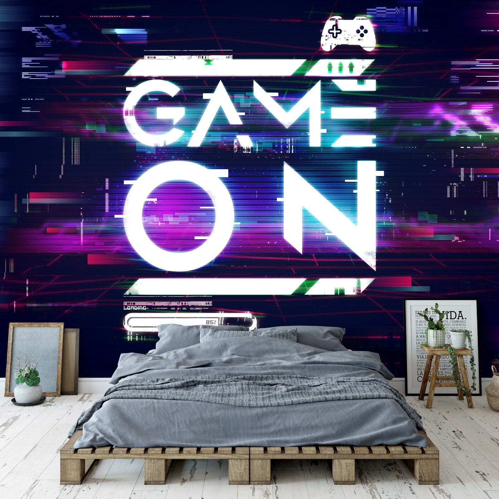 GAMER Mural WALLPAPER Gaming Wall Decor Boys Room Non-Woven 🚚 FAST ...