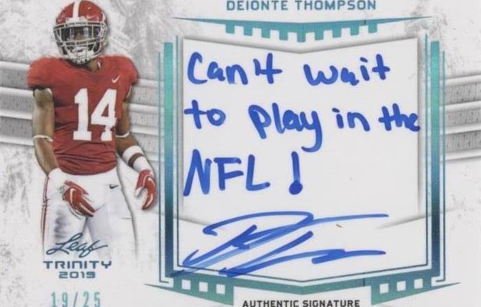 2019 Leaf Trinity - Autograph Inscriptions Deionte Thompson #A-DT1 Blue ...