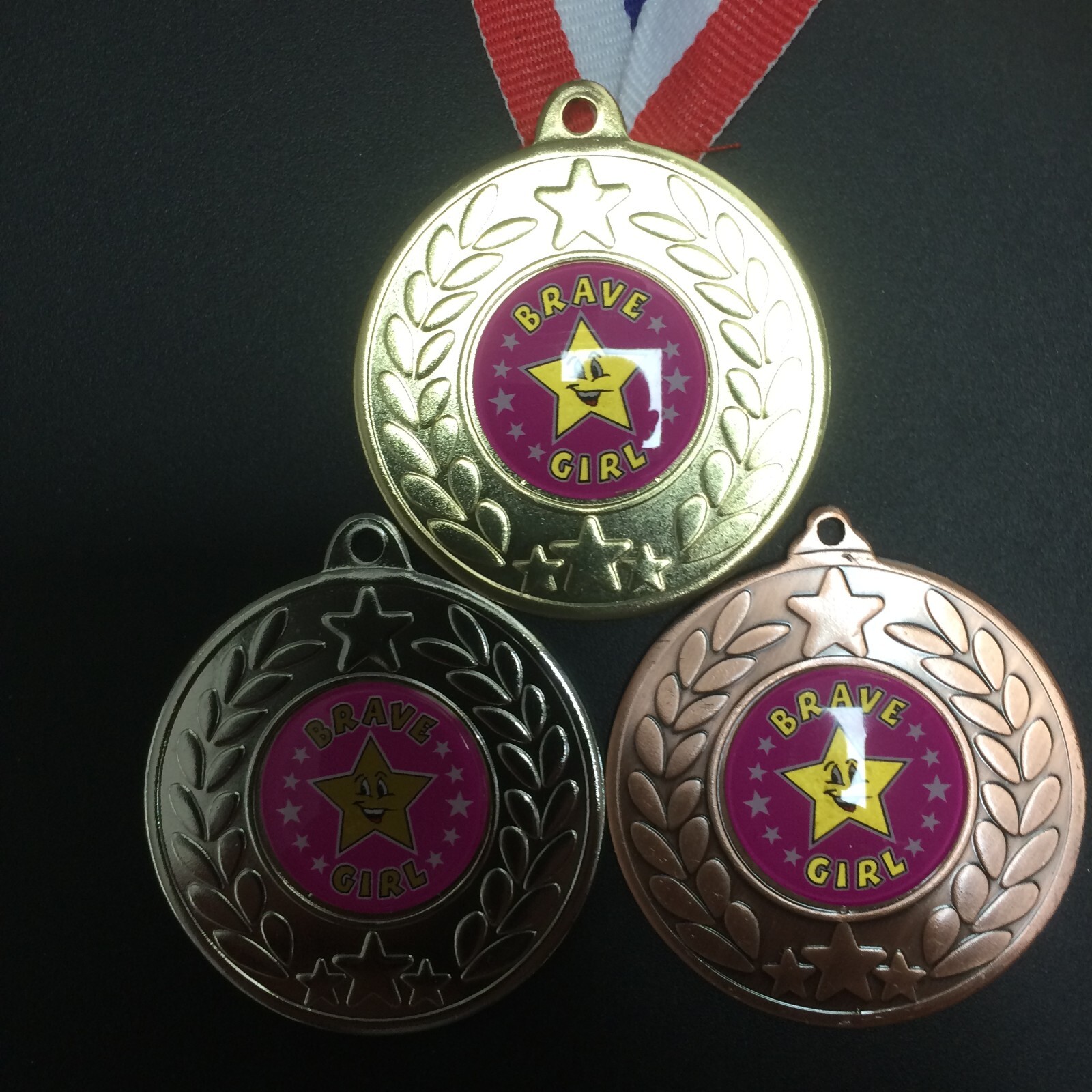 Brave Girl Medal & Ribbon Engraved School Award Trophy 50mm | eBay UK