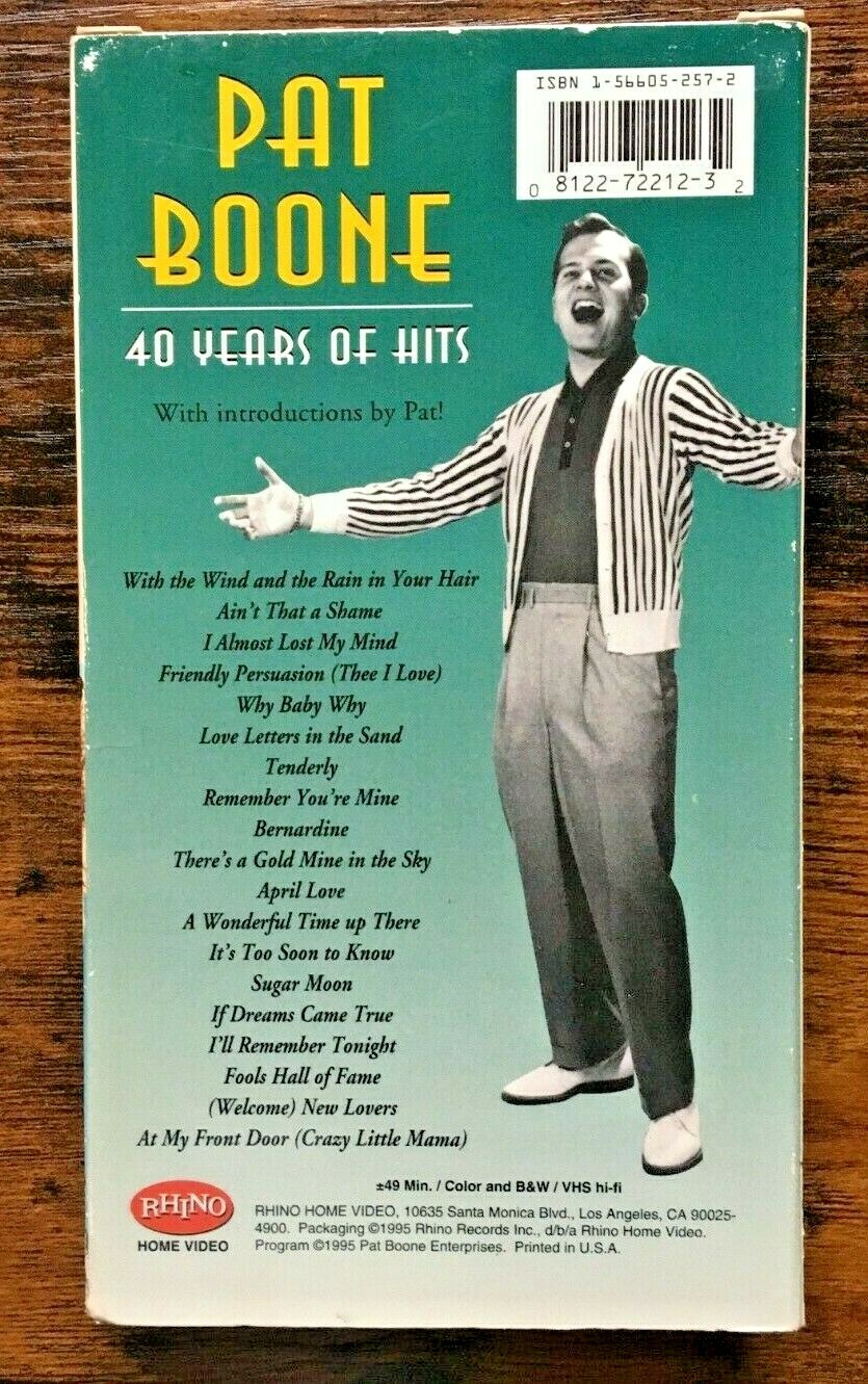 Pat Boone - 40 Years of Hits VHS ++ FREE DVD | eBay