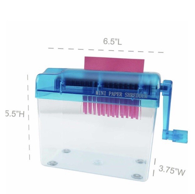 Mini Document Shredder HAND CRANK SHREDDER Small Hand Operated Paper ...