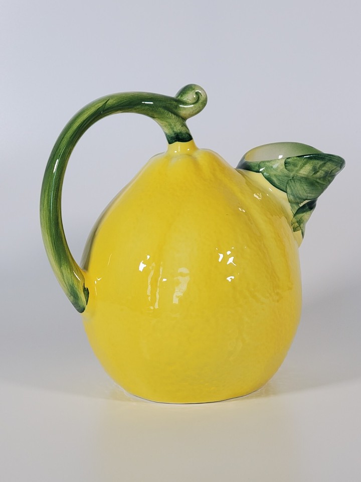 Italian Pottery Lemon Pitcher Prego Italia Fatto A Mano | eBay