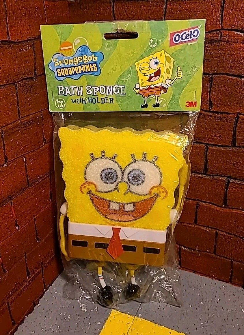 Spongebob Take A Bath NEW SPONGEBOB SQUAREPANTS 2002 BATH SPONGE WITH