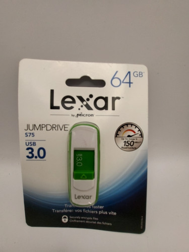 Lexar JumpDrive S75 64GB USB 3.0 Flash Drive - Fast File Transfer | eBay