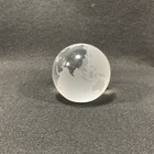 World Globe Earth Paperweight Etched Frosted Glass Crystal Clear ...