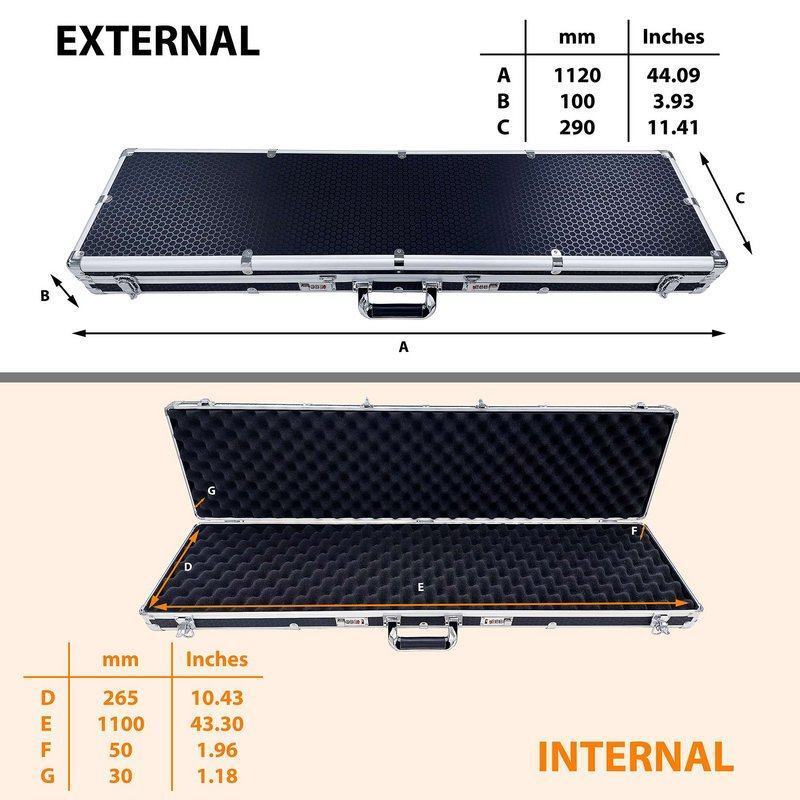 Rifle Shotgun Hard Aluminium Flight Case Long Gun Large Secure Storage ...
