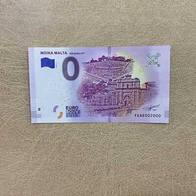 Euro Souvenir Banknote Mdina Malta Serial Number FEAE 002000 | eBay
