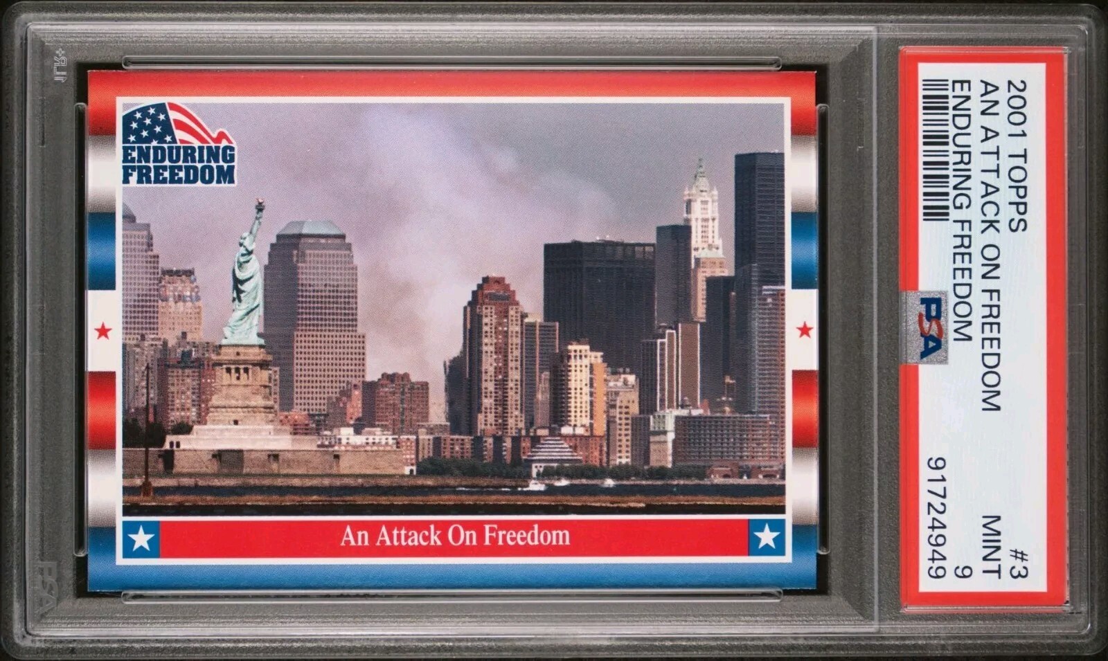 PSA 9 - 2001 Topps Enduring Freedom an Attack on Freedom World Trade ...