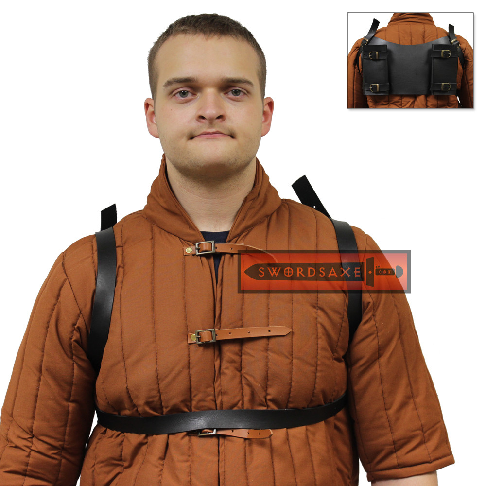 Back Mounted Dual Sword Frog Double Holster Strap Harness Leather Twin ...