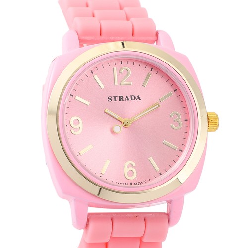 Strada Watch Women's Pink Silicone Band SPLASH WATER RESISTANT | eBay