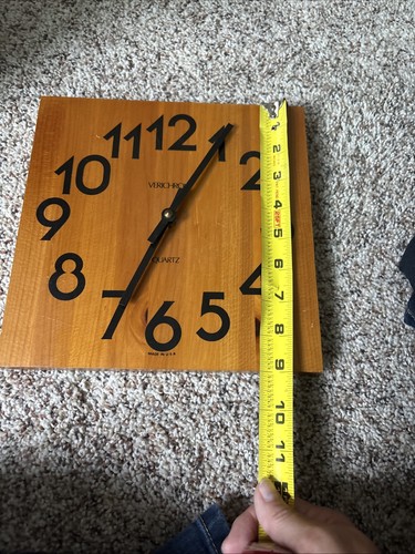 Verichron Wall Wood Clock Square 9x9 Harris & Mallow Thomas Industries ...